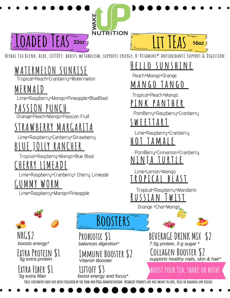 Our Menu – Wake Up Nutrition
